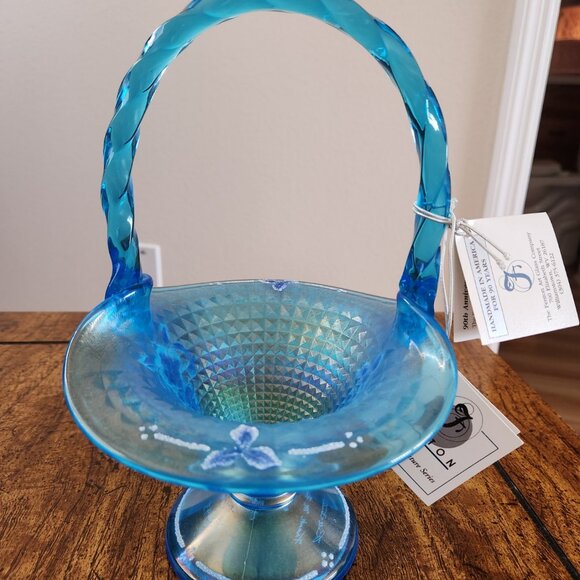 Fenton | Art | Rare Limited Edition Fenton Art Glass Basket Signed And ...